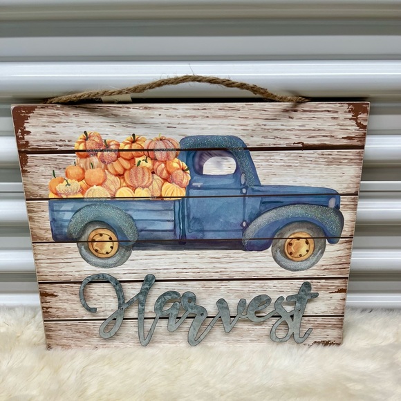 Christmas Tree Shop | Accents | Nwt Wooden Fall Harvest Hanging Sign ...